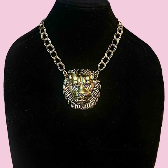 Jewelry | Chunky Gold Tone Lion Head Necklace | Poshmark